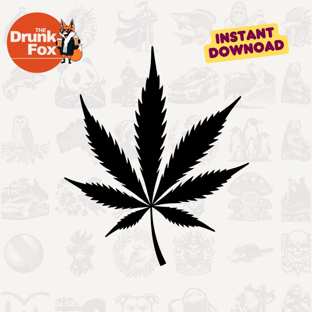 Abstract Geometric Marijuana Leaf SVG – Funky Weed Sticker - Etsy