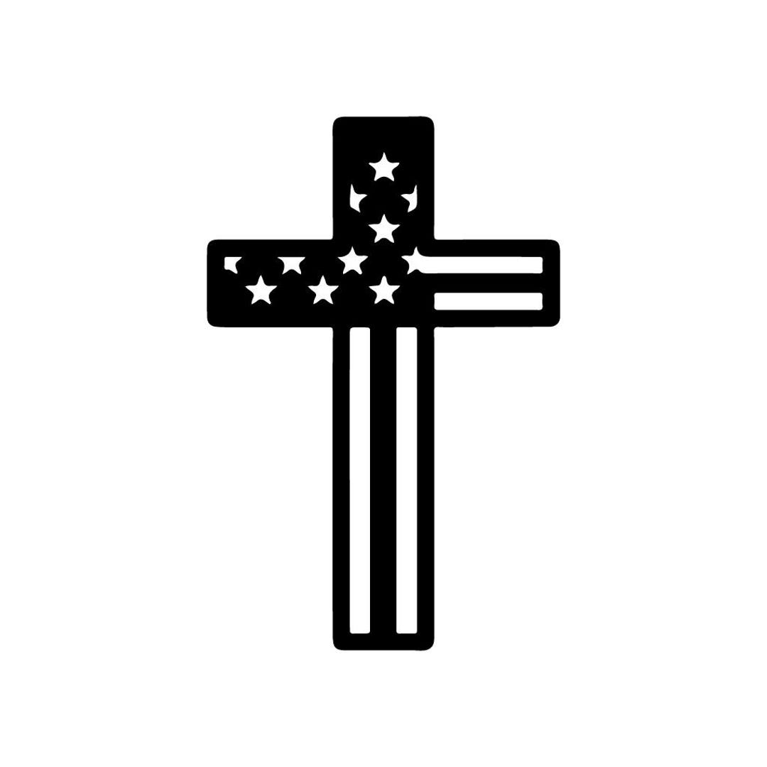 American Flag Cross SVG Background Black and White SVG Vector File for ...