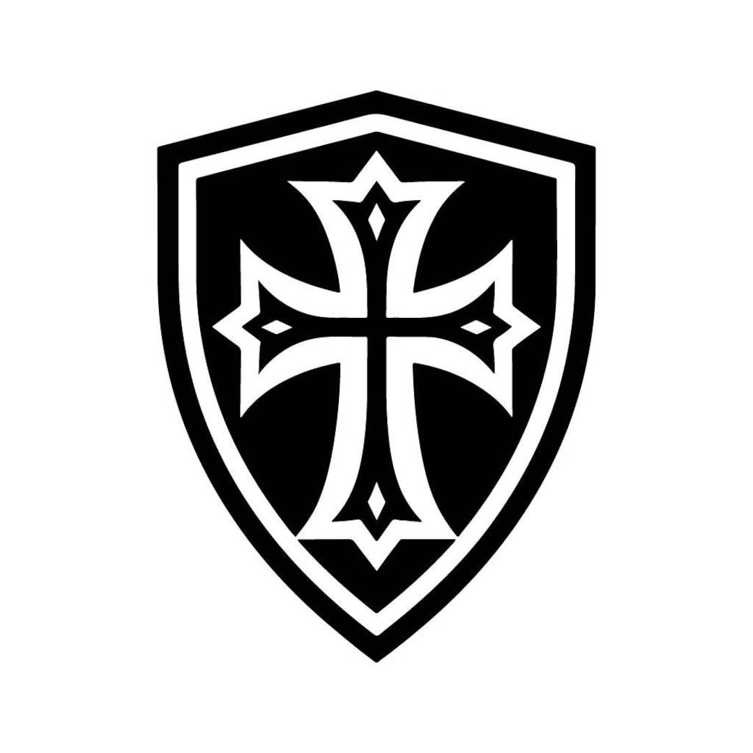 Crusaders Cross Shield SVG 4 | Black & White Vector File for Laser ...