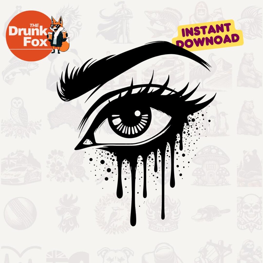 Eye With Dripping Paint and Splatter SVG for Edgy Artistic Cut Files - Etsy