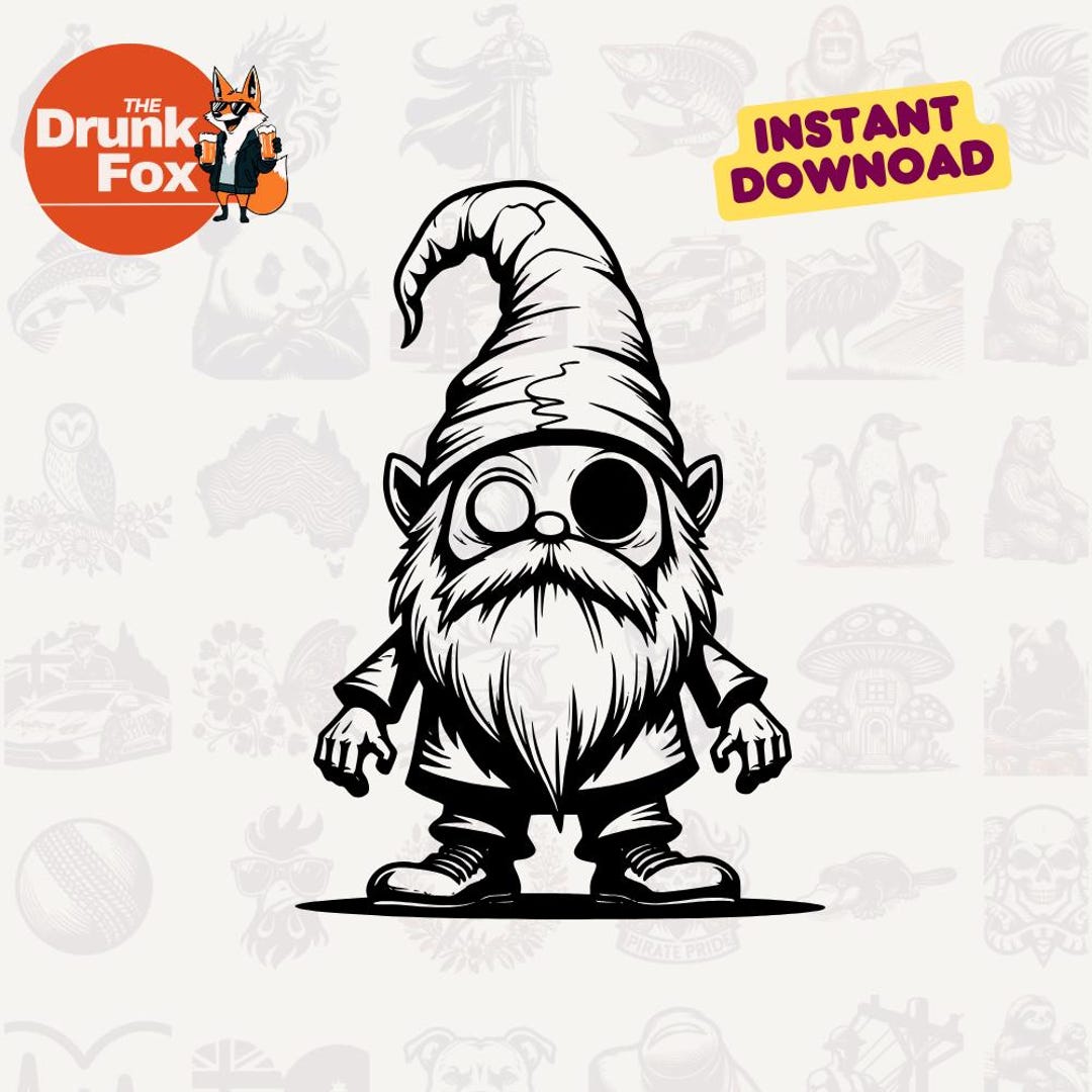 Zombie Gnome SVG – Creepy Undead Gnome SVG for Halloween and Dark ...