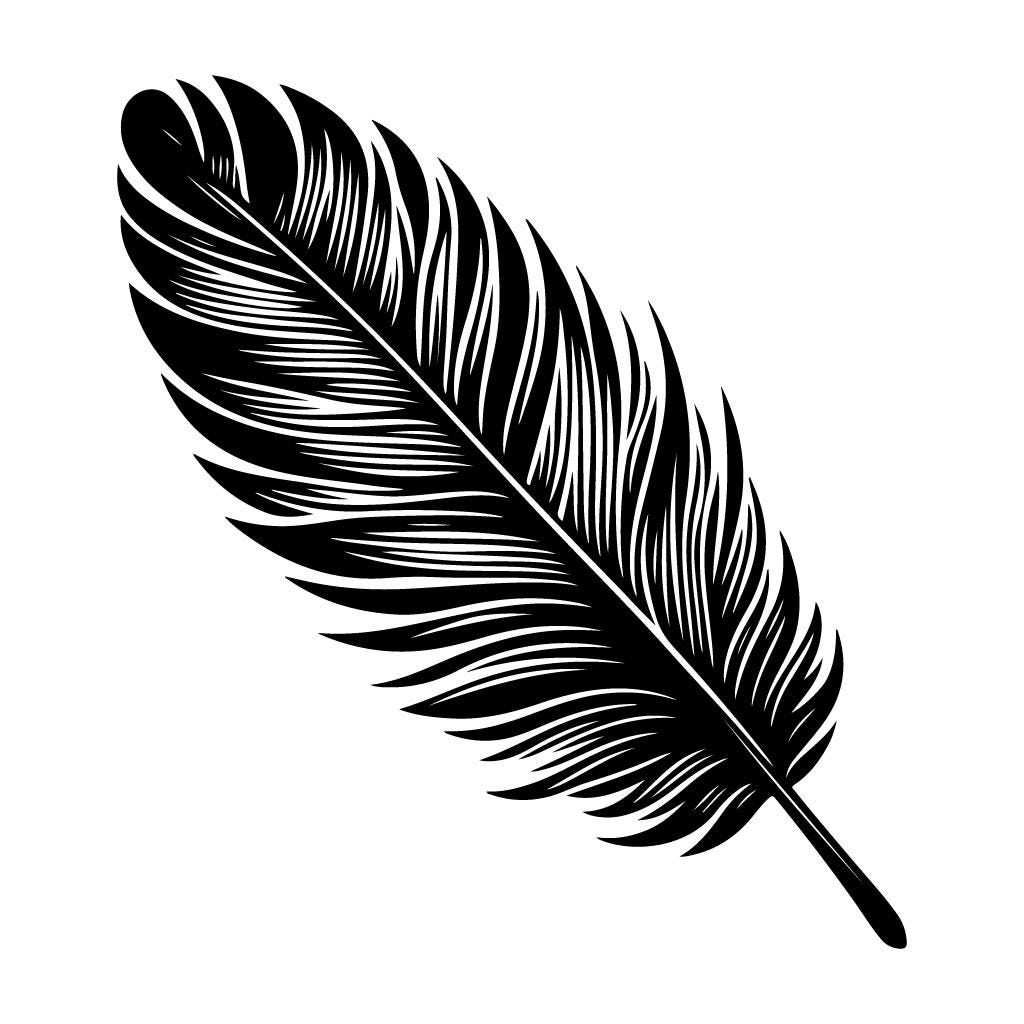 Eagle Feather SVG Background Black and White SVG Vector File for Laser ...