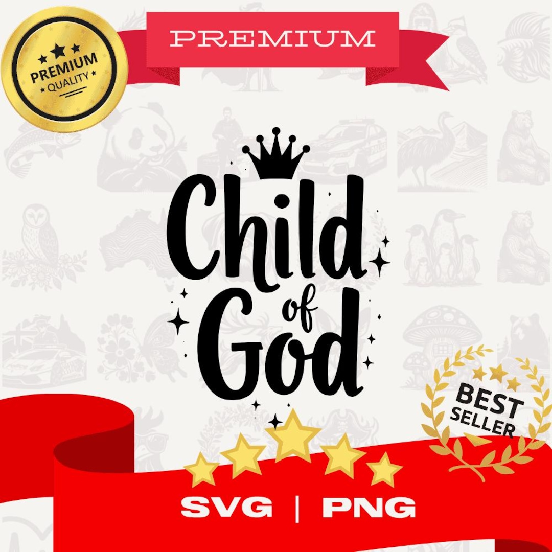 Child of God Crown SVG - Christian Royalty Logo Clipart - Etsy