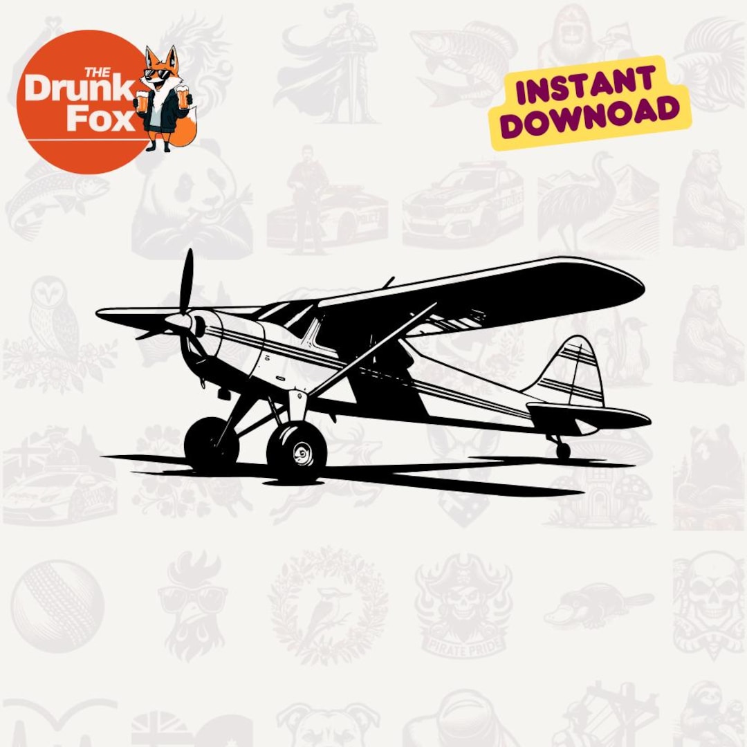 Piper Cub SVG - Taildragger With Tundra Tires Vector for Bush Plane ...