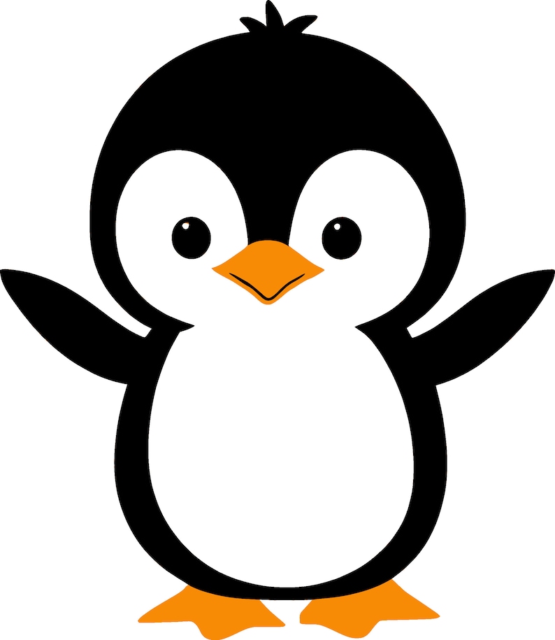Penguin Clipart Vector SVG for Laser Engraving and Cricut Crafting ...