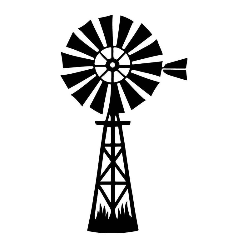 Windmill SVG Vector File for Laser Cutting 4 | Black & White Vector ...