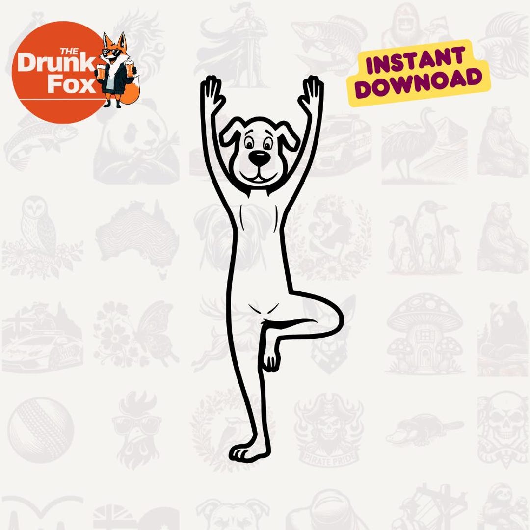 Yoga Dog Poses SVG | Doga Animal Design | Pet Fitness Digital Cut File ...