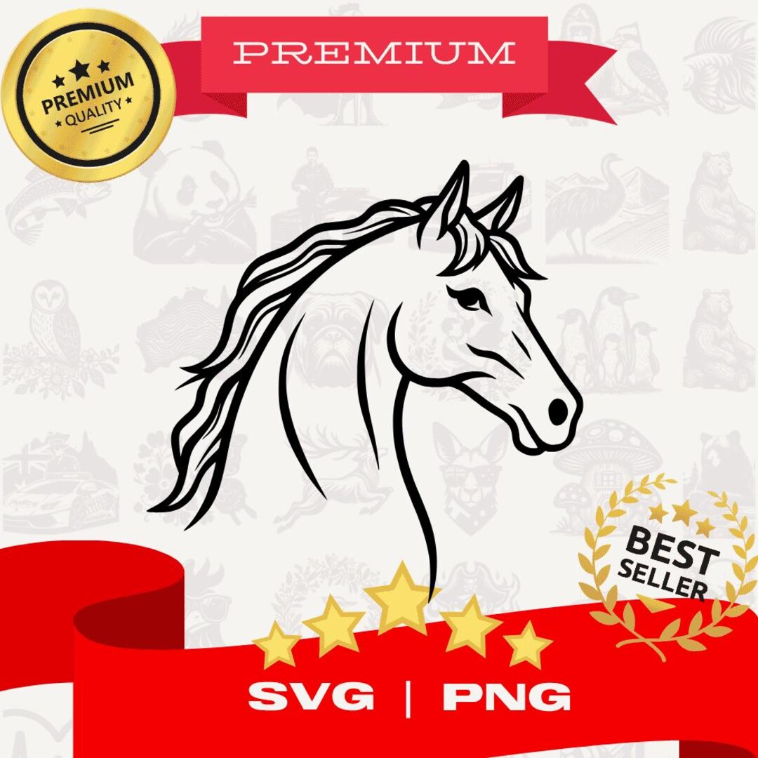 Wavy Mane Horse SVG - Serene Horse Silhouette Clipart - Etsy