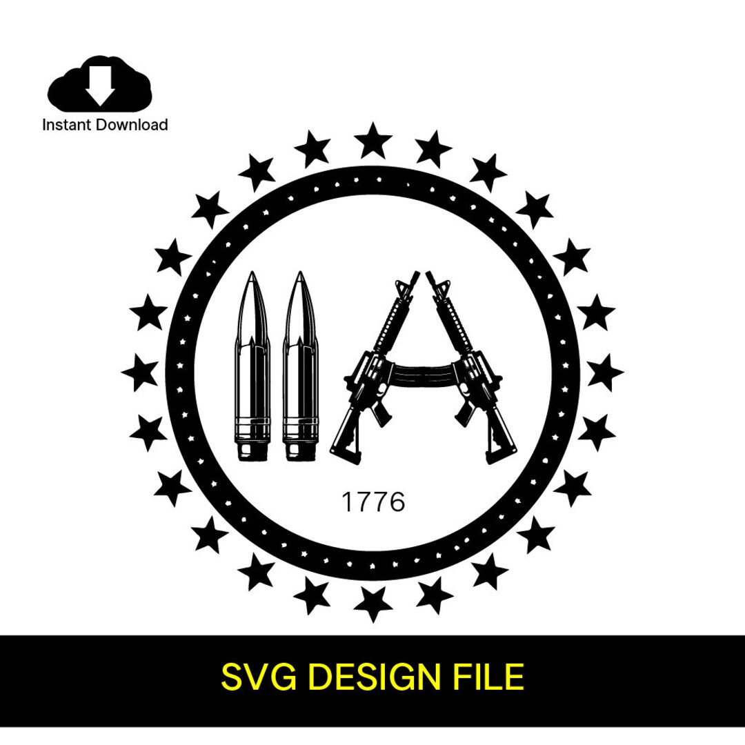 2A SVG Bullet AWM M4 Weapon Background Black and White SVG Vector File ...