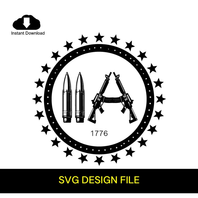 2A SVG Bullet AWM M4 Weapon Background Black and White SVG Vector File ...