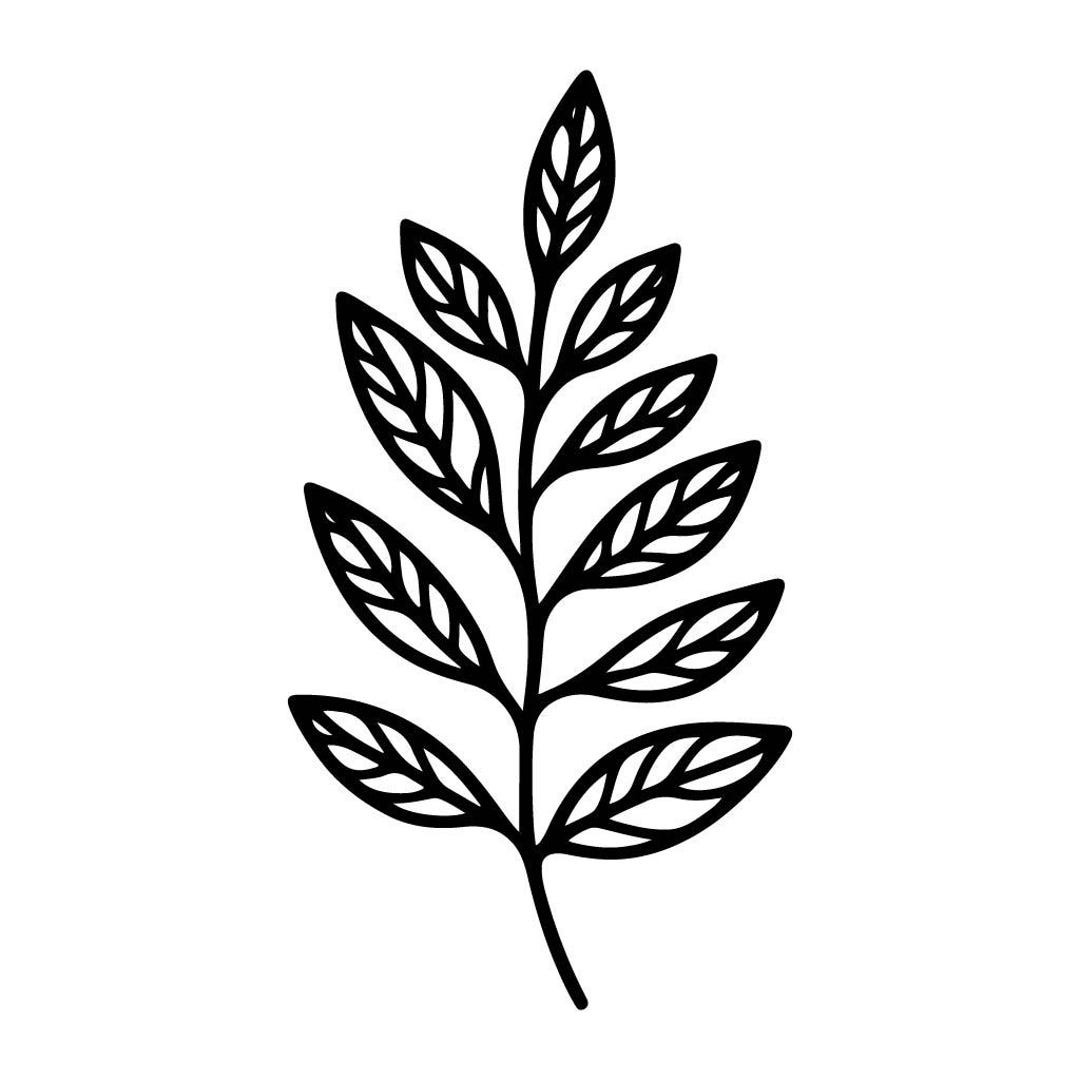 Botanical Leaf SVG Black and White SVG Vector File for Laser Cutting 2 ...