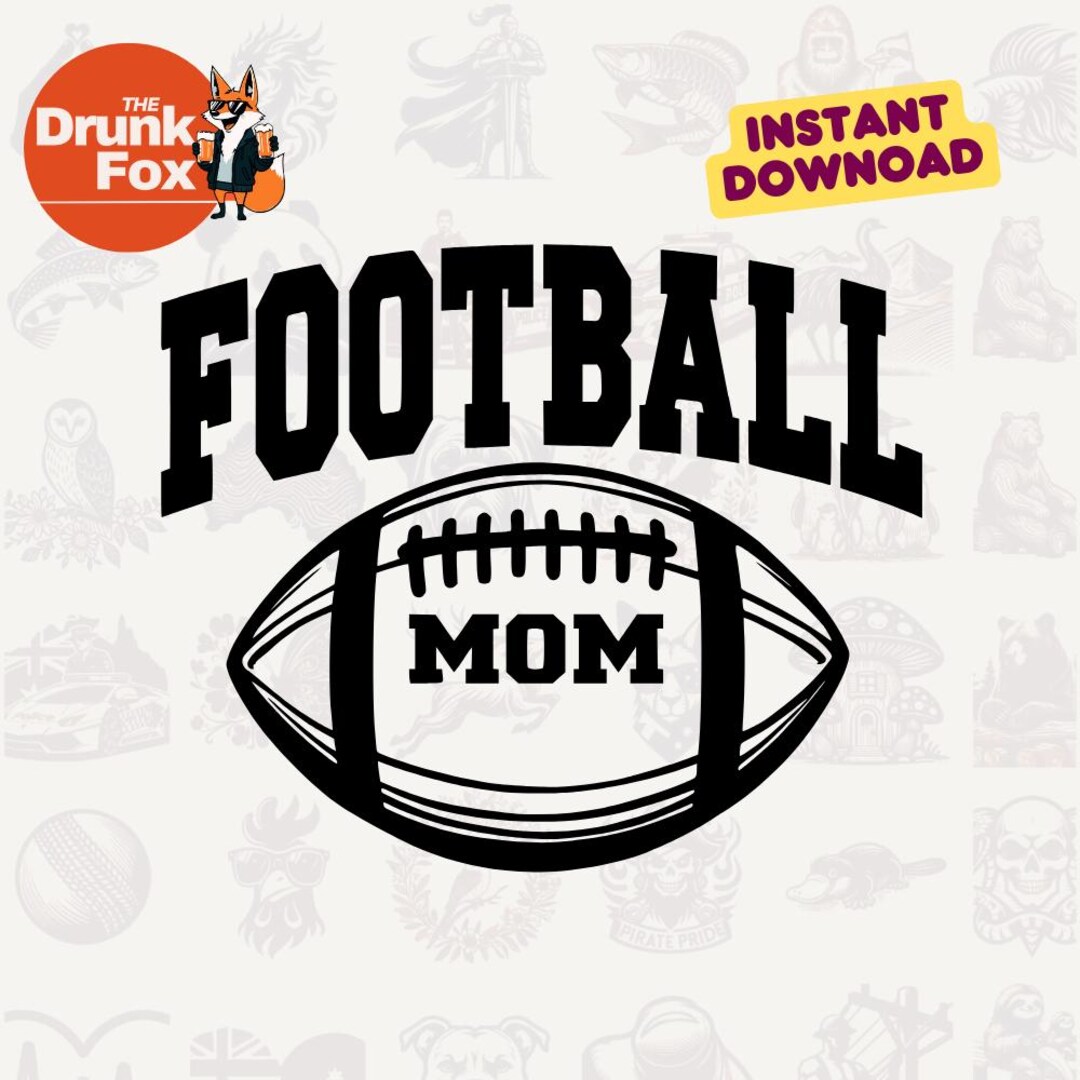 Varsity Style Football Mom SVG With NRL Ball – Strong Sports Mom ...
