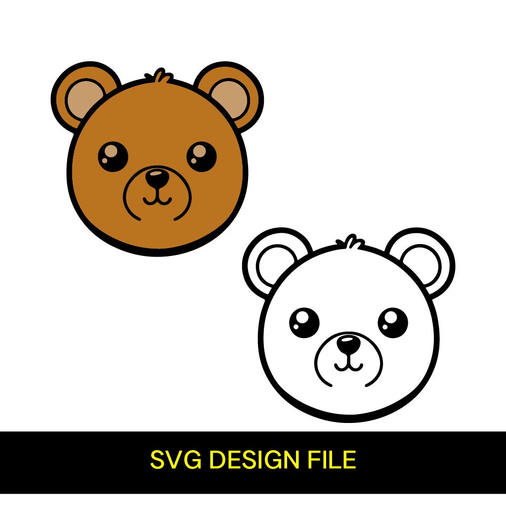 Cute Bear SVG, Bear Graphic Image, Bear Cute Clipart, Bear Head Cut ...
