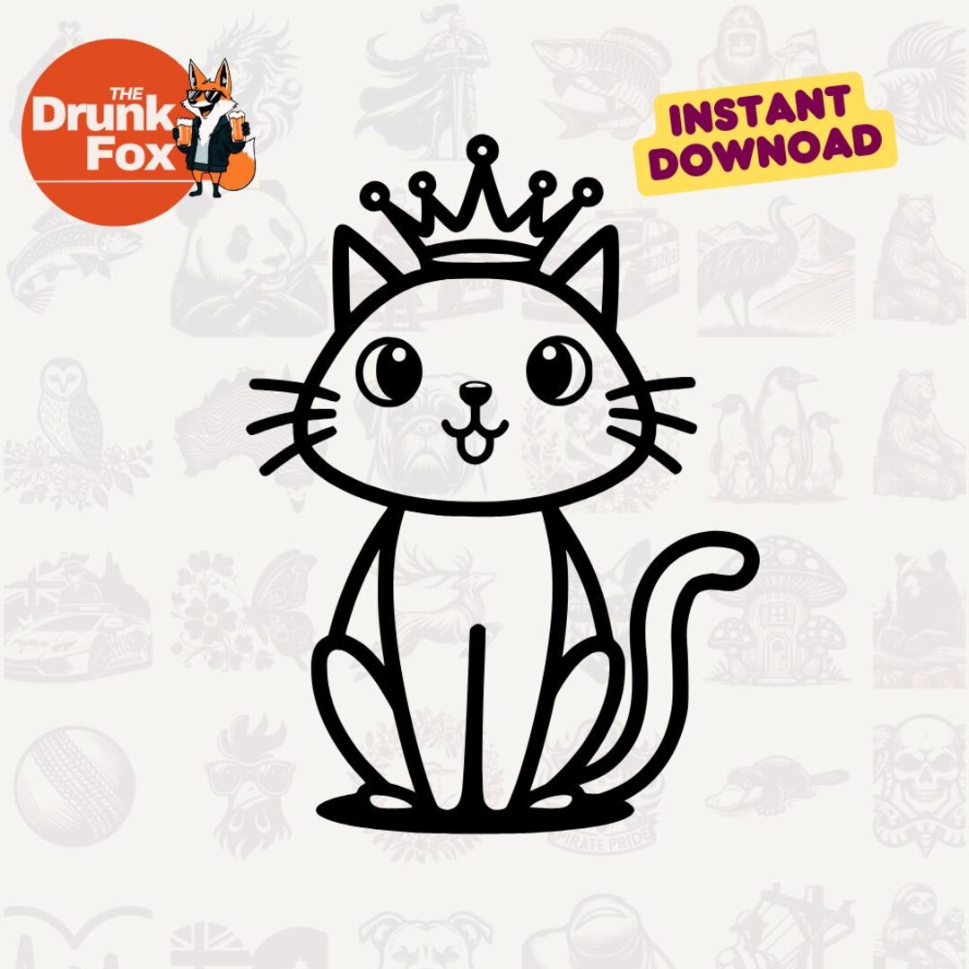 Queen of the Litter SVG – Funny Cat Crown SVG for Mug or Shirt - Etsy