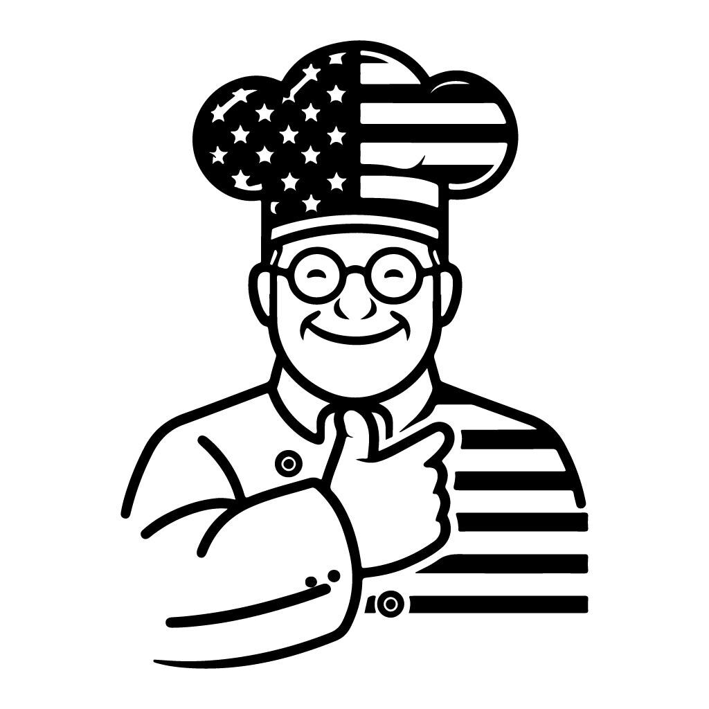 American Chef SVG Background Black and White SVG Vector File for Laser ...