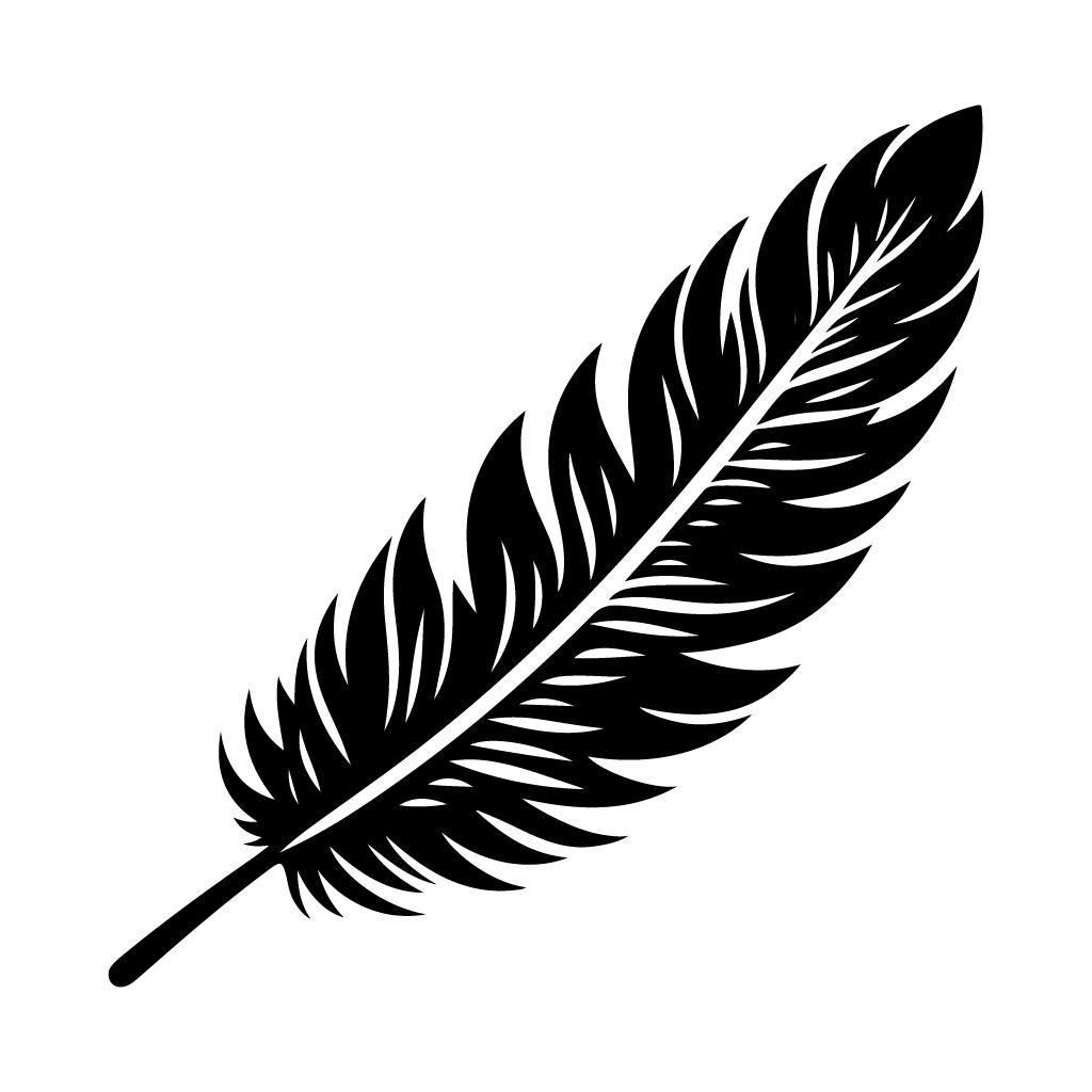 SVG Eagle Feather Vector File for Laser Cutting | Black & White ...