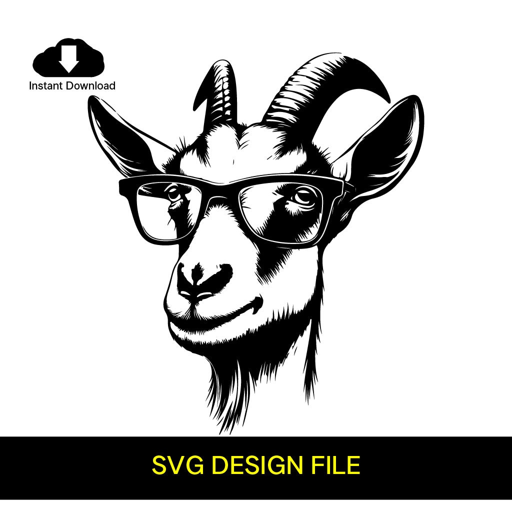 Goat SVG, Funny Goat Laser Cutting, Cute Goat SVG Cut, Goat and Glasses ...