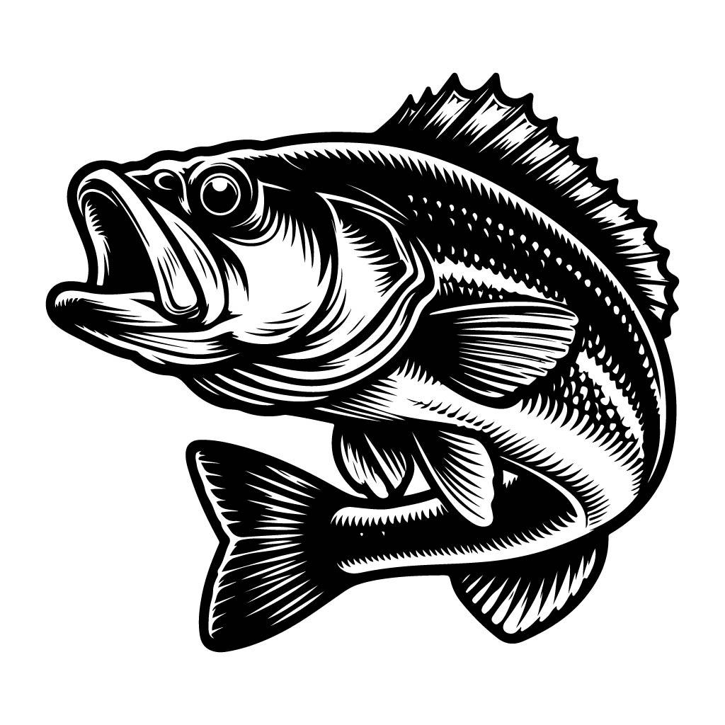 Smallmouth Bass Fish SVG 3 | Fishing SVG | Black & White Vector File ...