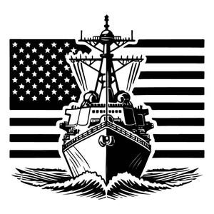 American Battle Ship War Ship Battle Wagon SVG Vector File for Laser ...