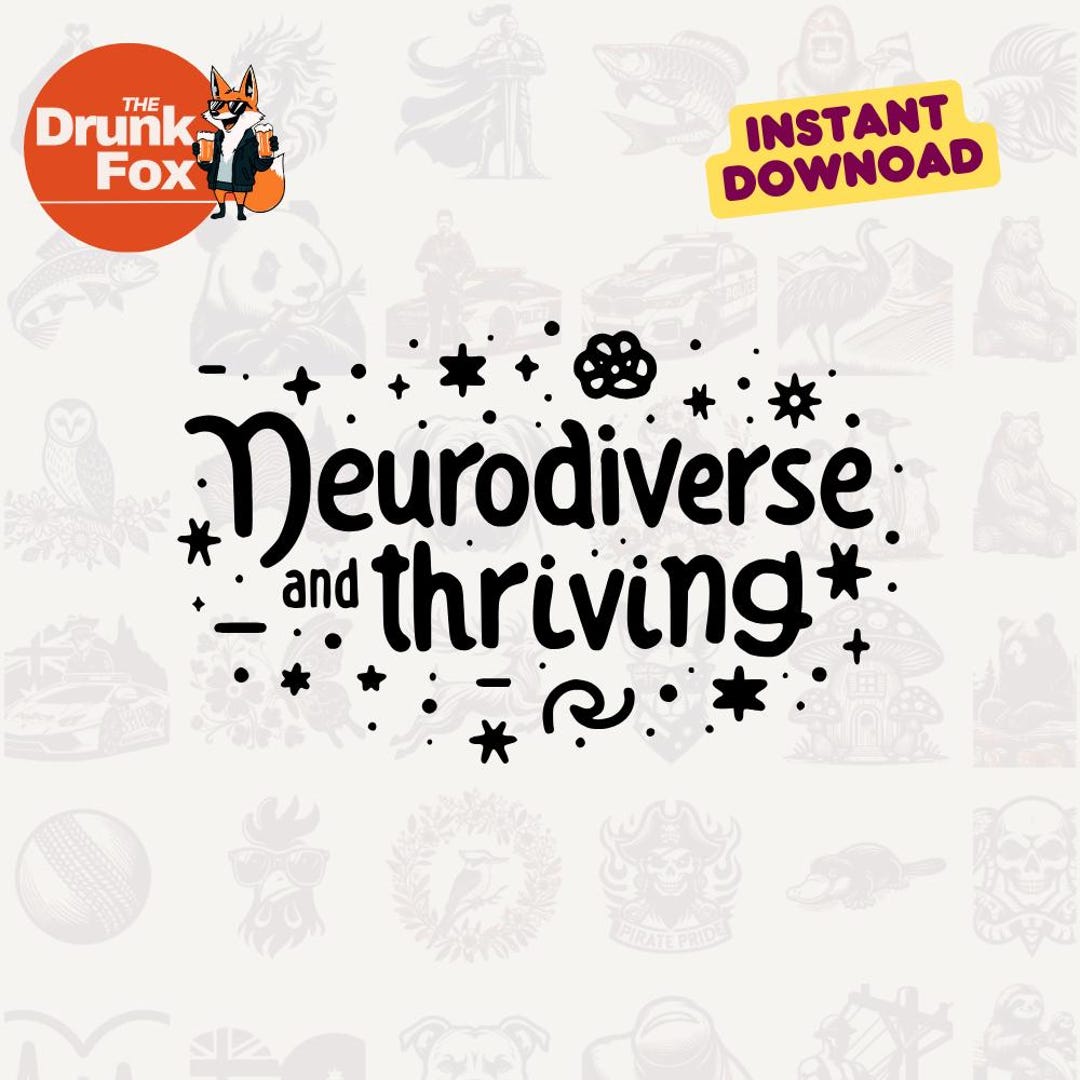 Neurodiverse and Thriving Autism SVG With Modern Typography - Etsy