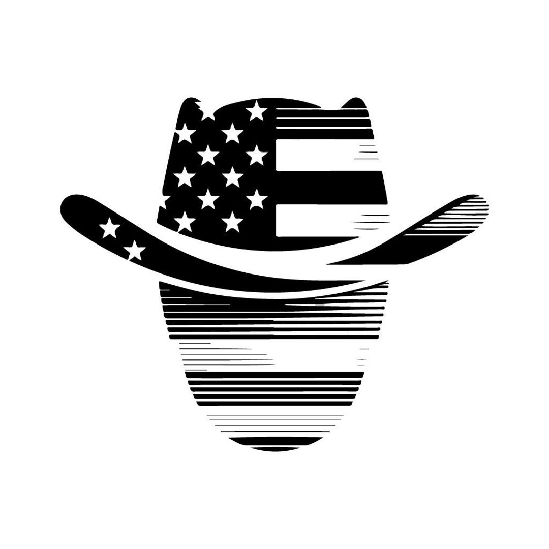 American Hat SVG - Background Black and White SVG Vector File for Laser ...