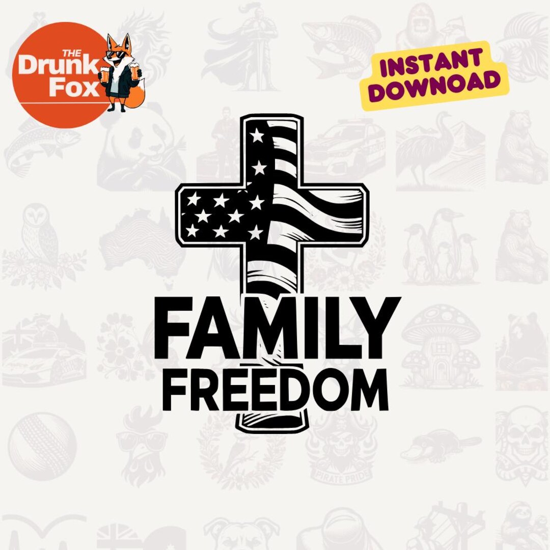Faith Family Freedom Patriotic Cross SVG With Flag Texture - Etsy