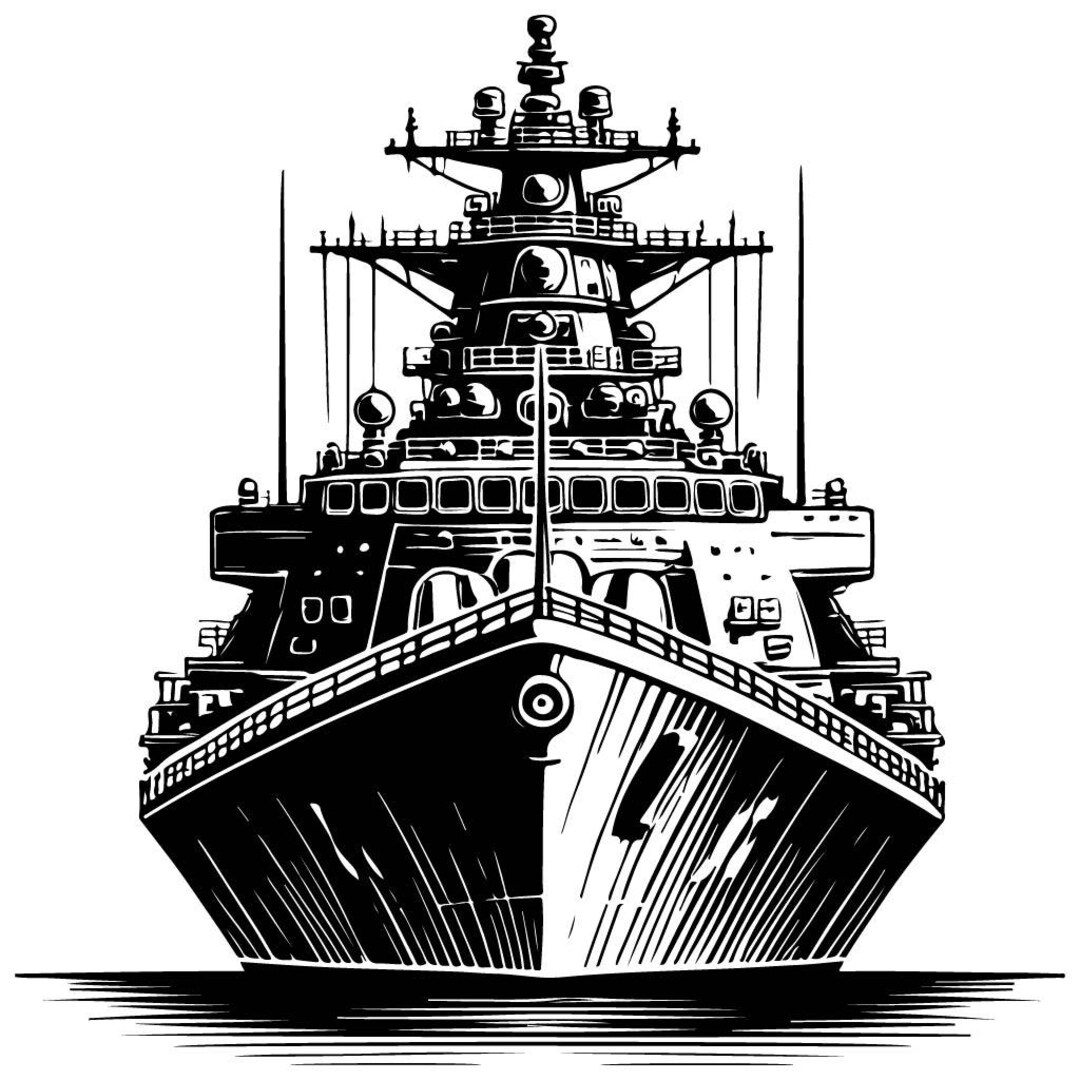Battle Ship War Ship Battle Wagon SVG Vector File for Laser Cutting 5 ...