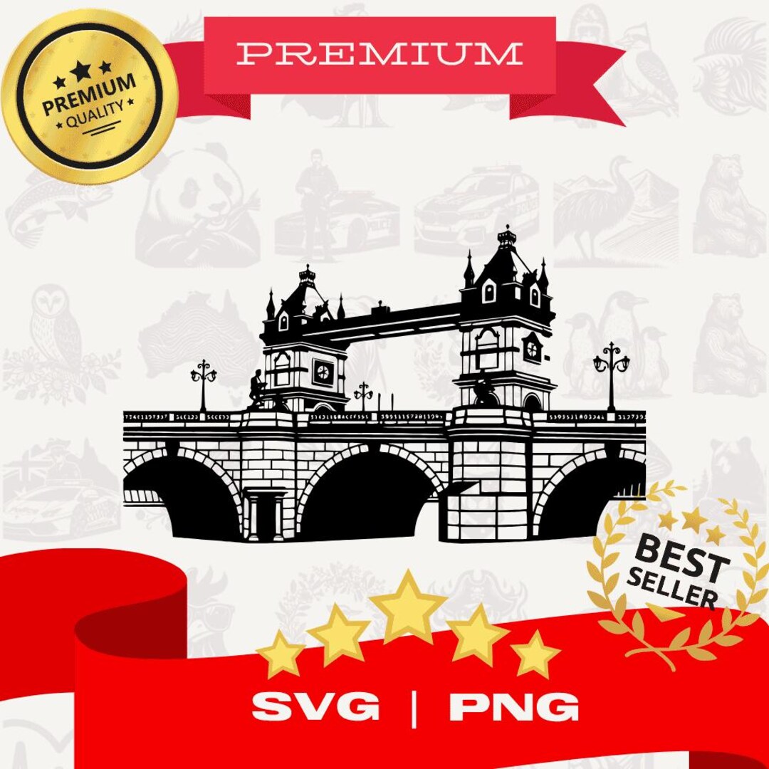 Charles Bridge SVG - Prague Bridge Silhouette Clipart - Etsy