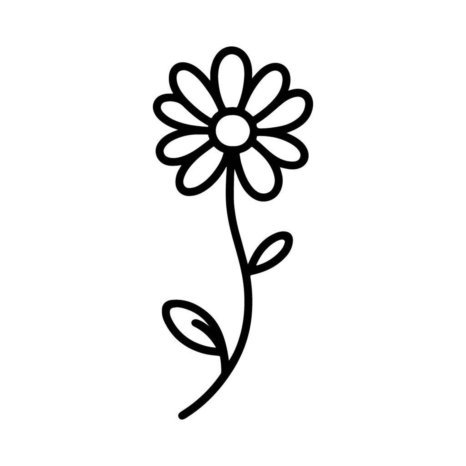 Minimalist Flower SVG Black and White SVG Vector File for Laser Cutting ...