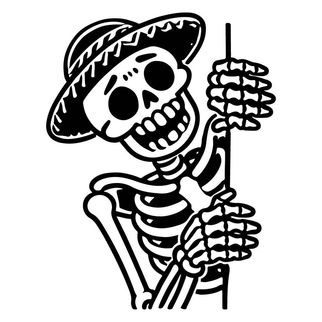 Peeking Skull Skeleton SVG 5 | Black & White Vector File for Laser ...