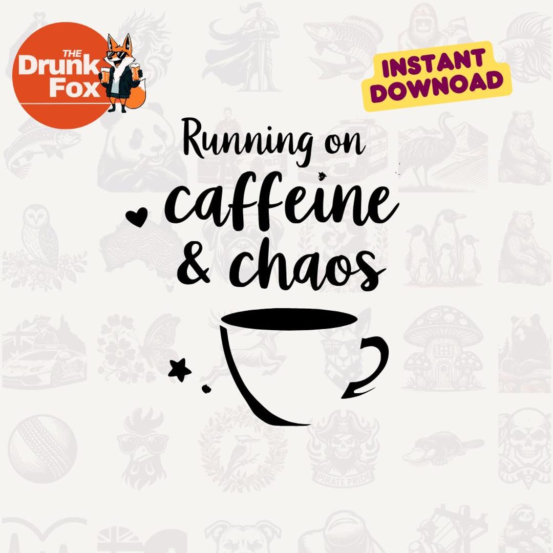 Pastel Chaos SVG – Running on Caffeine and Chaos With Cute Doodles and ...