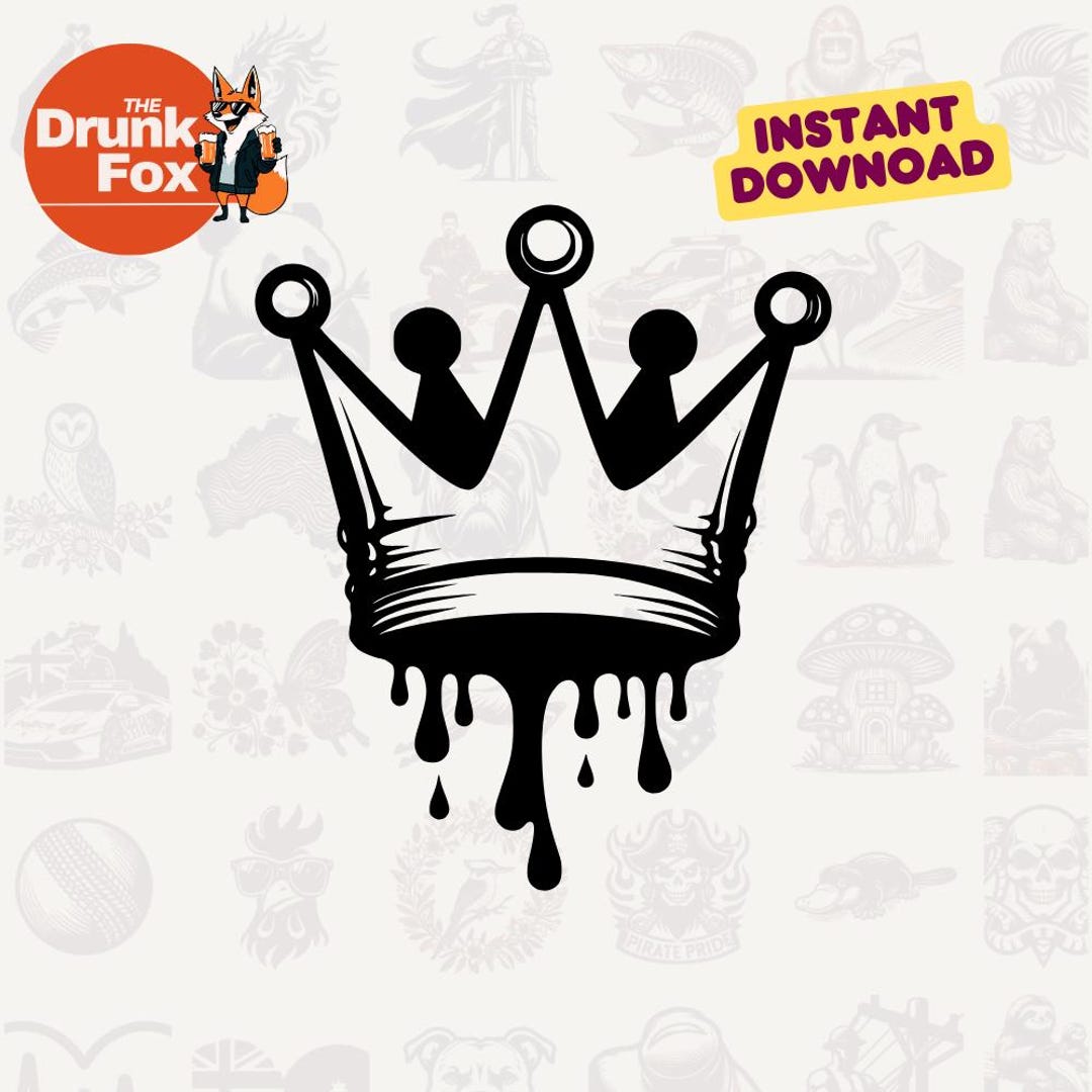 Graffiti Style Drip Crown SVG - Etsy