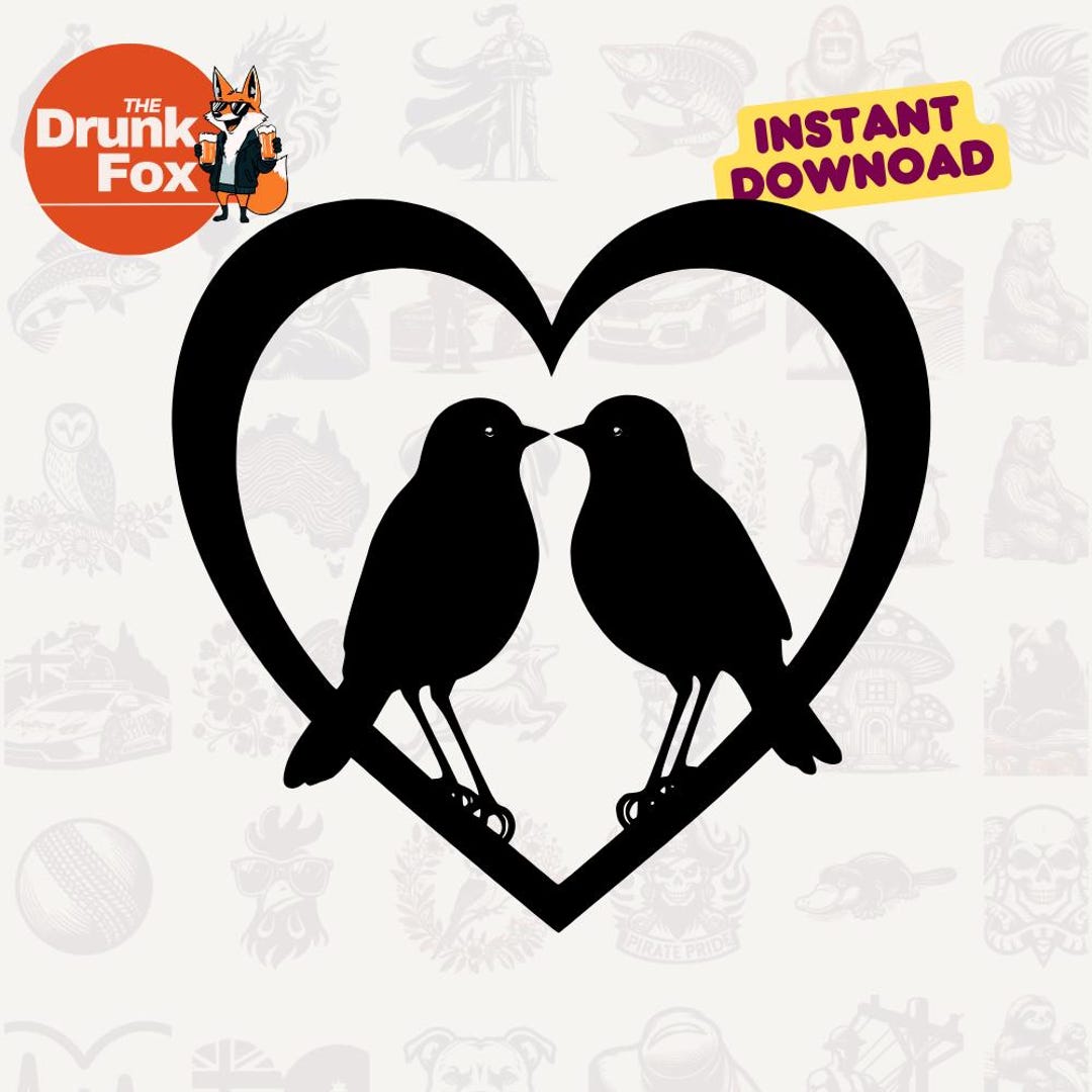 Lovebirds Heart Frame SVG - Cute Couples Clipart for Valentine’s Day ...