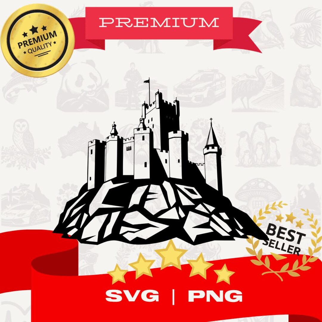 Edinburgh Castle SVG - Scotland Landmark Silhouette Clipart - Etsy