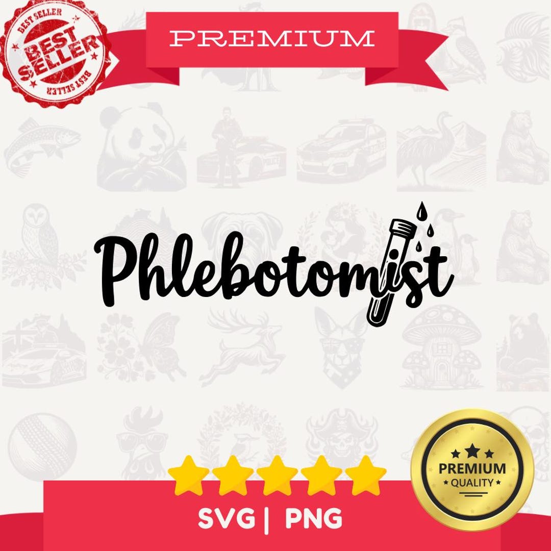 Phlebotomist Test Tube Blood Drop SVG - Medical Word Art Clipart - Etsy
