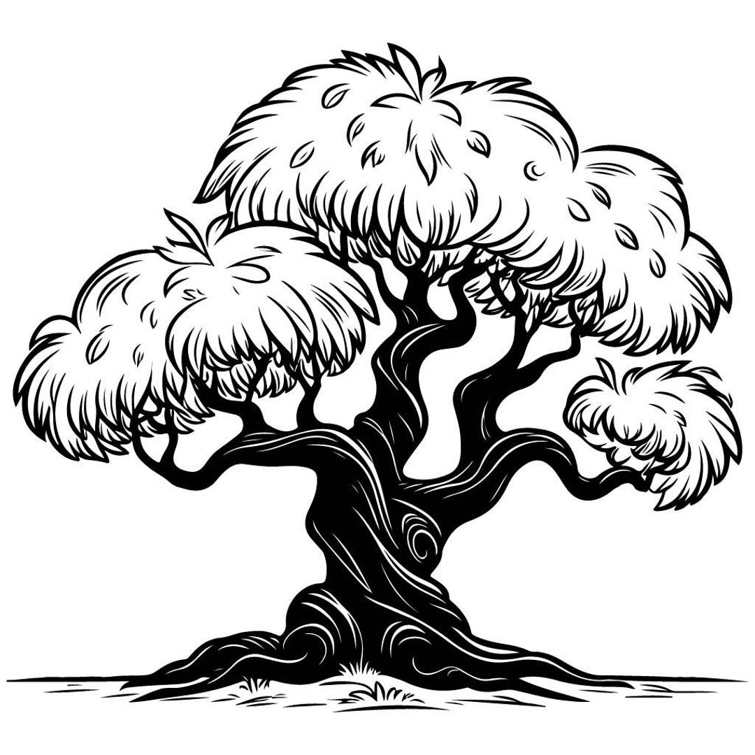 Majestic Tree SVG 4 | Black & White Vector File for Laser Cutting ...