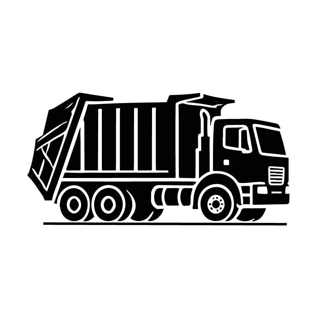 Garbage Truck SVG Black and White SVG Vector File for Laser Cutting 2 ...