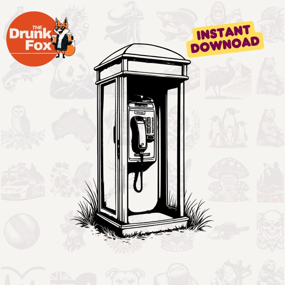 Vintage Payphone Booth SVG – Grungy Urban Nostalgia Clipart - Etsy