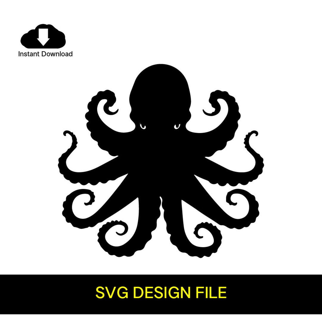 Octopus Silhouette SVG, Octopus Laser Cutting, Octopus SVG Cut, Octopus ...