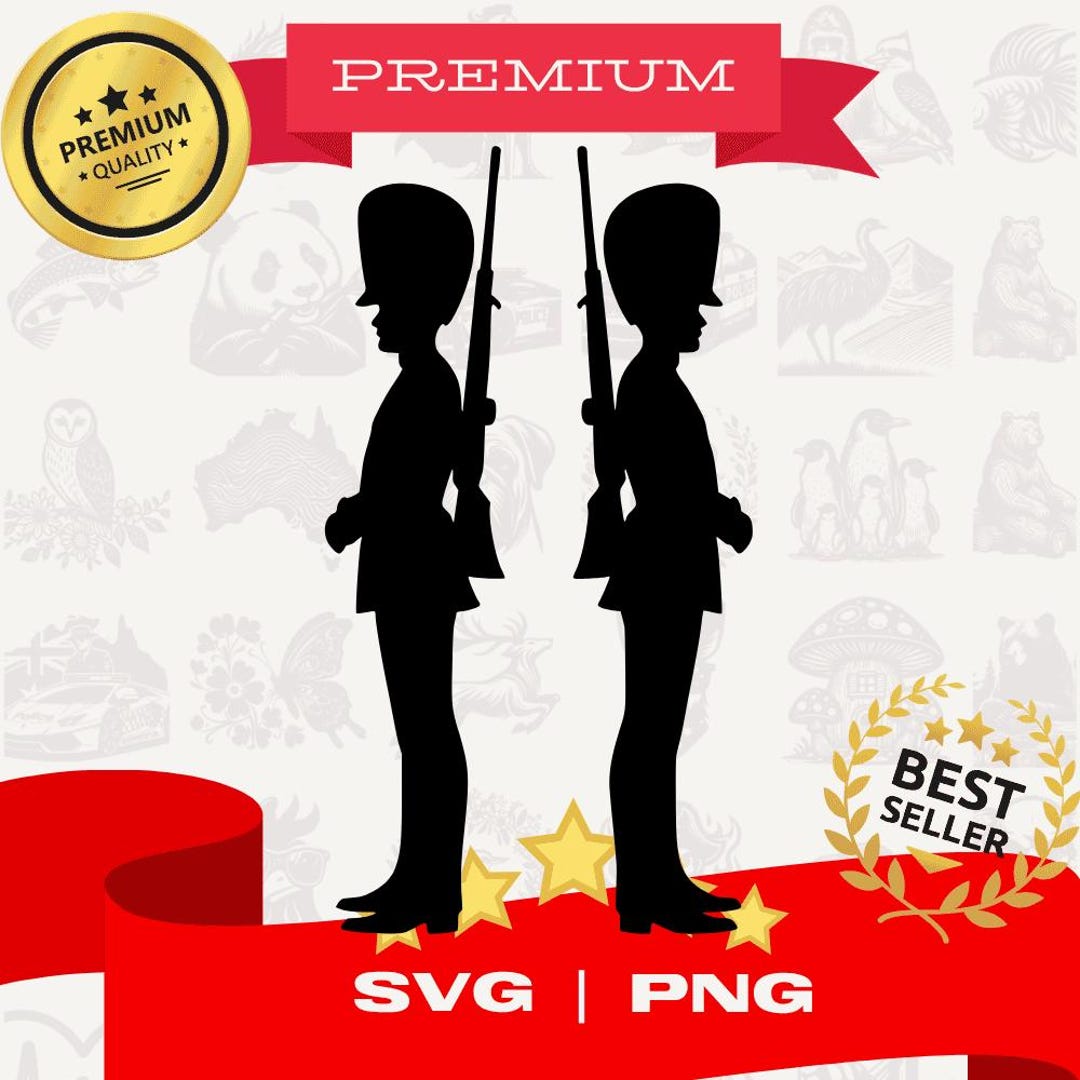 King’s Guard Pair SVG - Back to Back Royal Guards Silhouette Clipart - Etsy