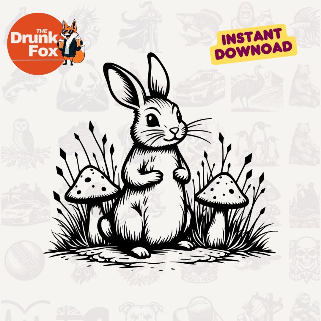 Peter Rabbit Among Toadstools SVG Clipart | Beatrix Potter Vector Art ...