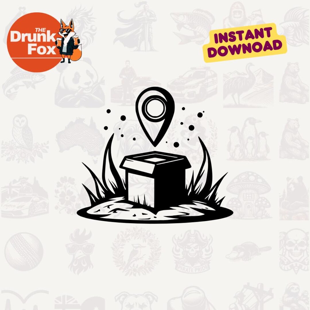 Geocaching Box With GPS Symbol SVG – Treasure Hunt Icon for Hikers and ...