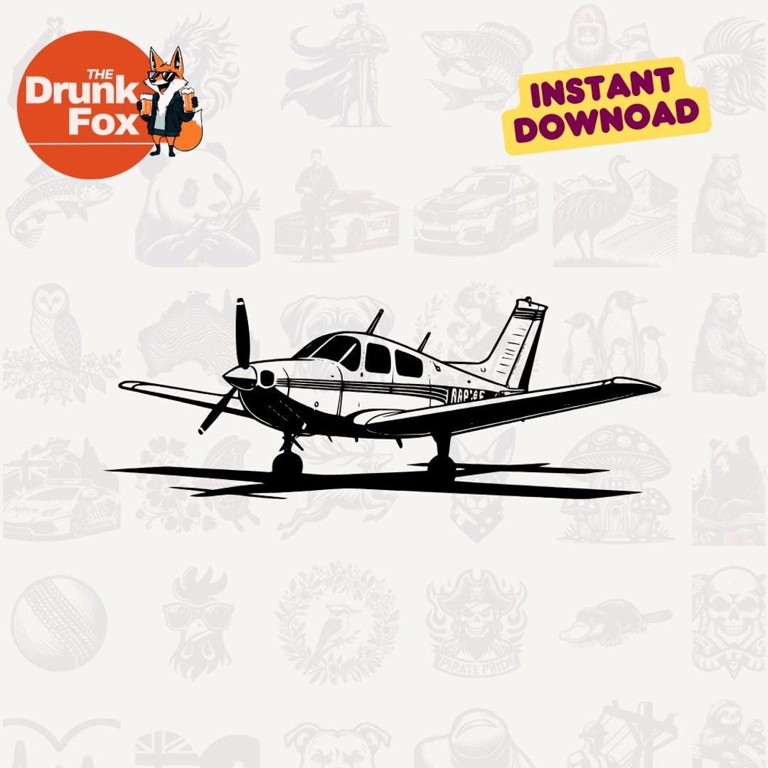 Piper Arrow SVG - General Aviation Line Art Vector for Student Pilots ...