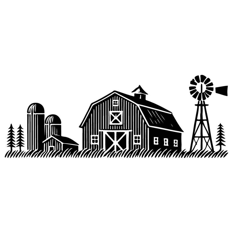 Rustic Sign Old Barn Rustic Barn SVG 1 | Black & White Vector File for Laser Cutting | Perfect ...