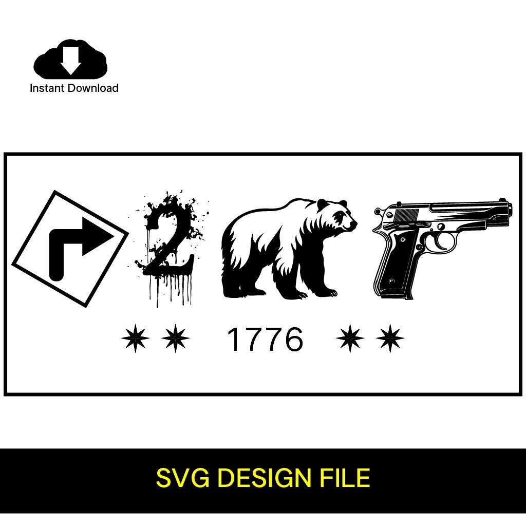 Right to Bear Arms SVG Bundle - Background Black and White SVG Vector ...