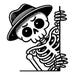 Peeking Skull Skeleton SVG 2 | Black & White Vector File for Laser ...