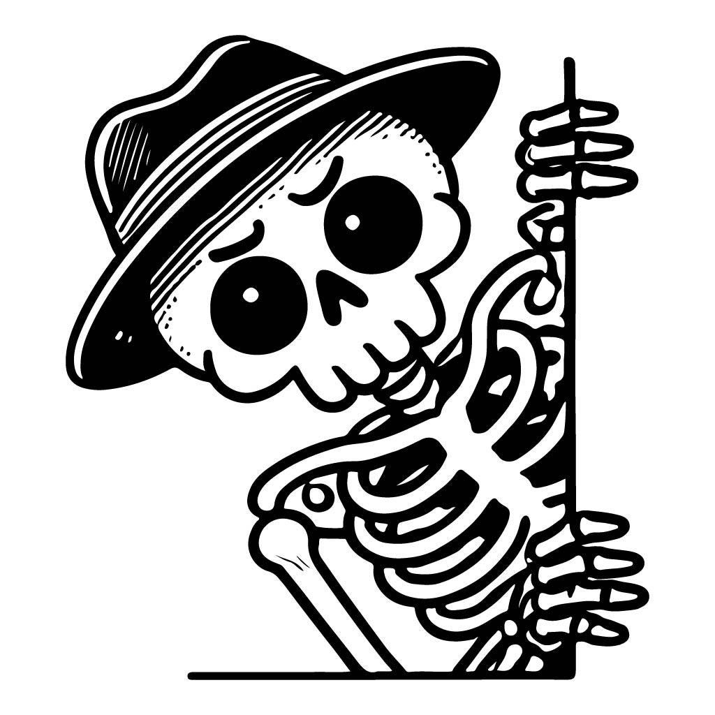 Peeking Skull Skeleton SVG 2 | Black & White Vector File for Laser ...