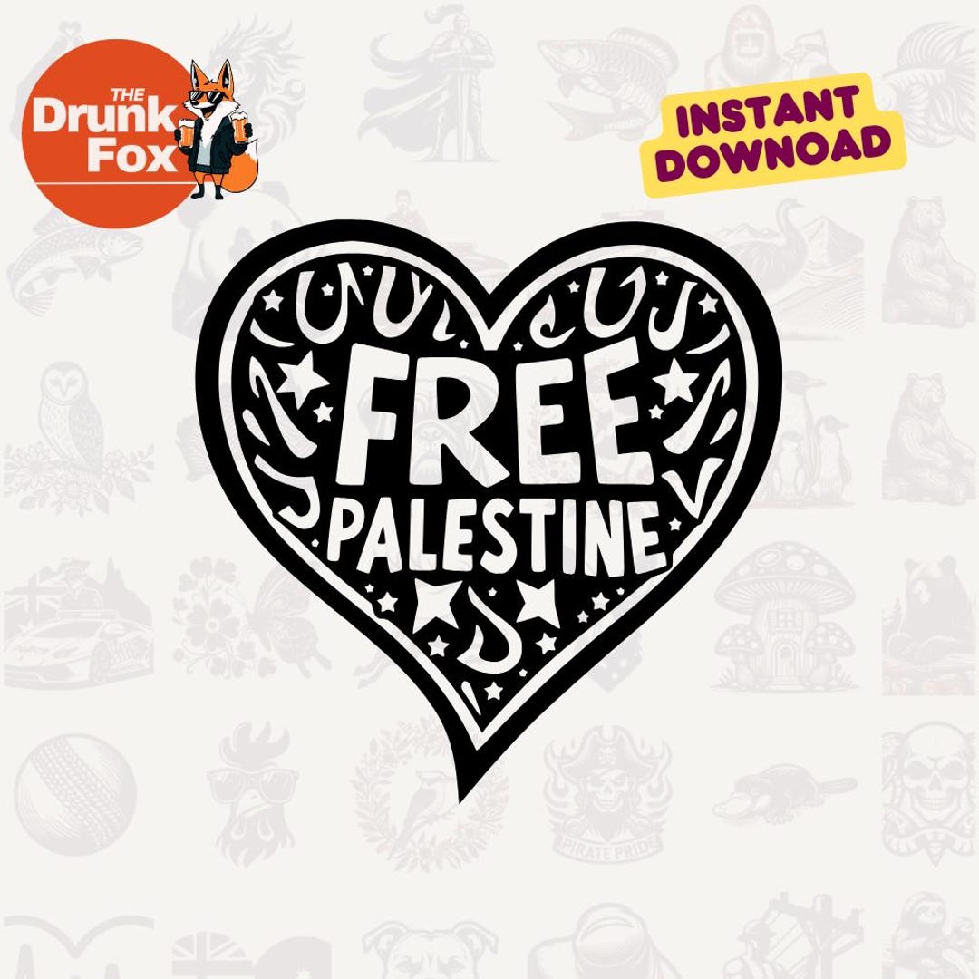 Keffiyeh Heart Free Palestine SVG - Cultural Pride and Resistance ...