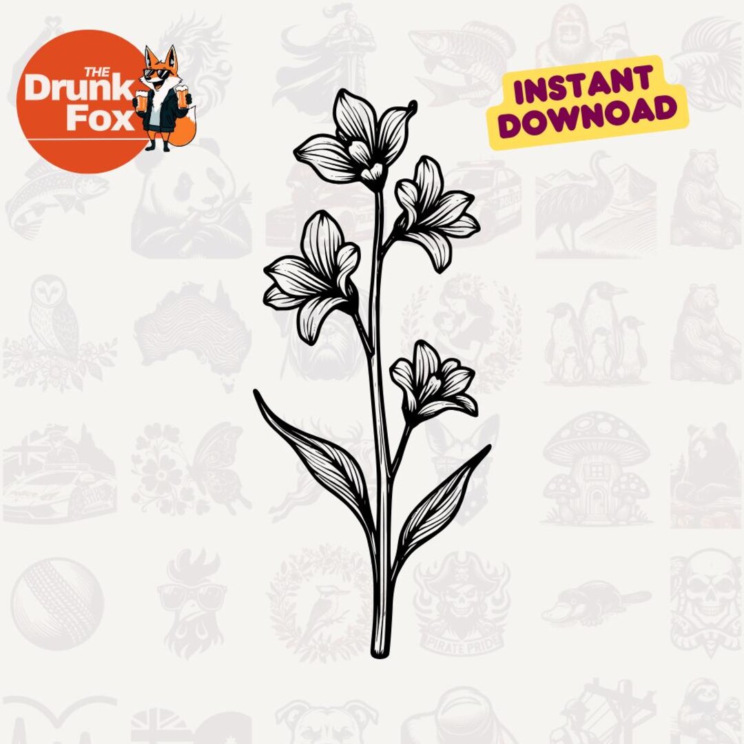 Snapdragon Line Art SVG Design - Elegant Floral Tee Printable Cut File ...