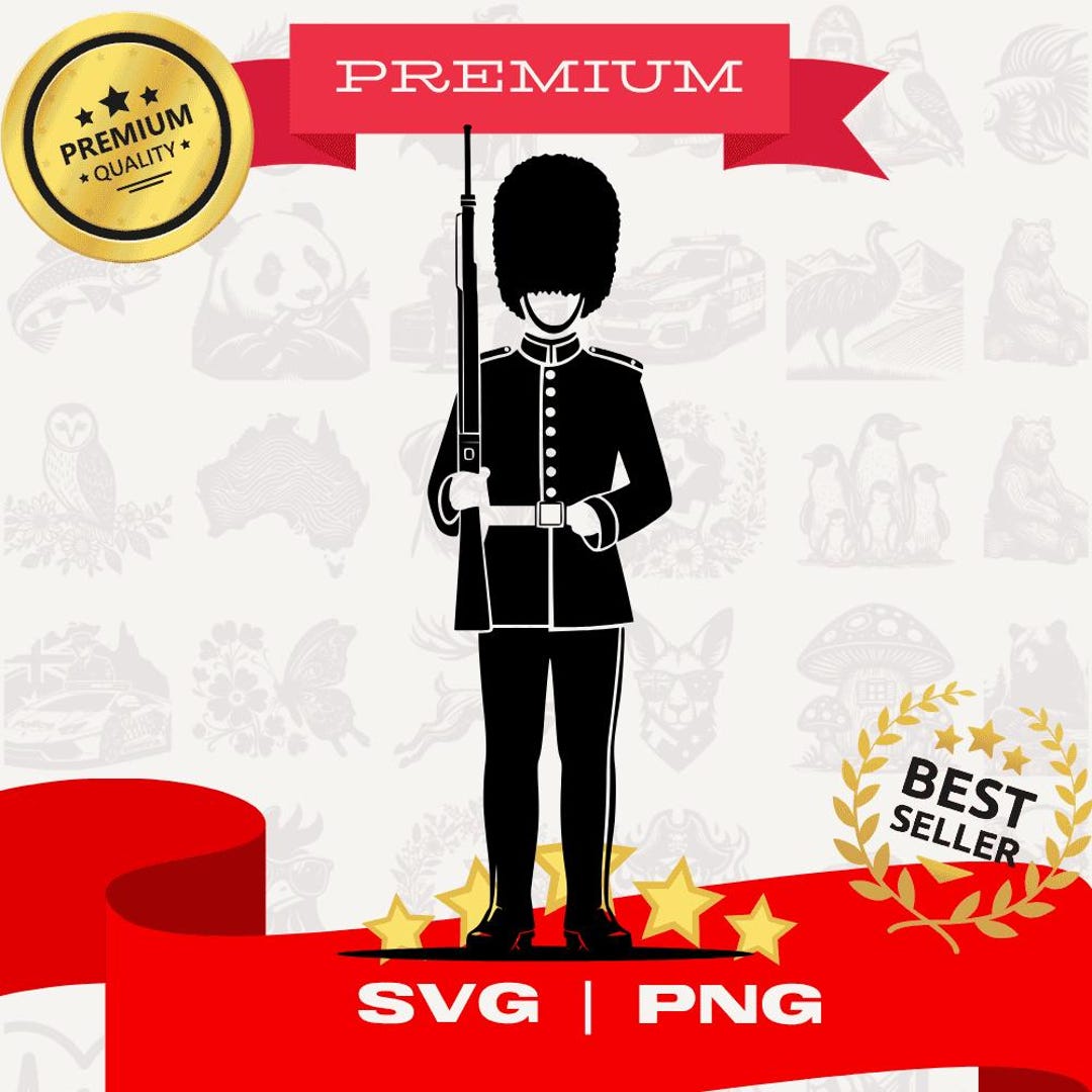 King’s Guard SVG - UK Royal Guard Front View Rifle Clipart - Etsy
